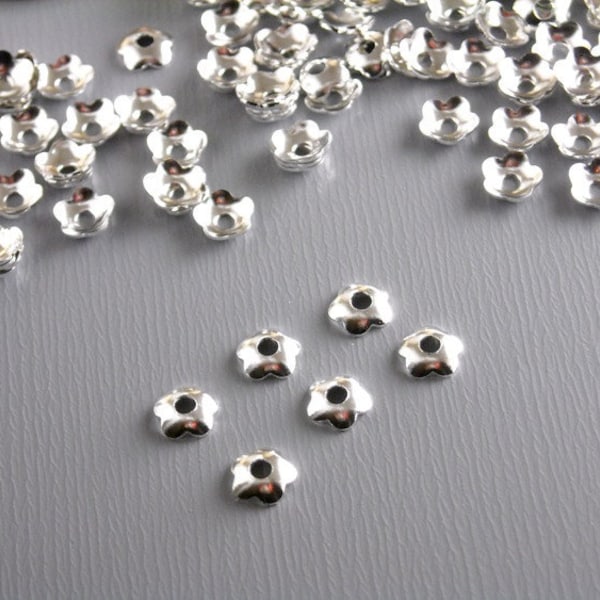 Silver Plated Bead Caps - Etsy
