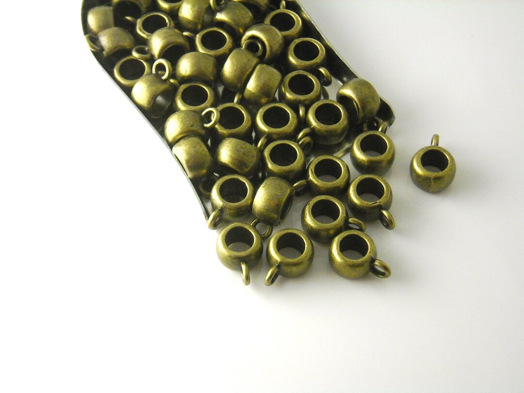 Hanger Bail Beads, Antique Bronze Plated, 11.5mm Diameter - 10 Pieces ...