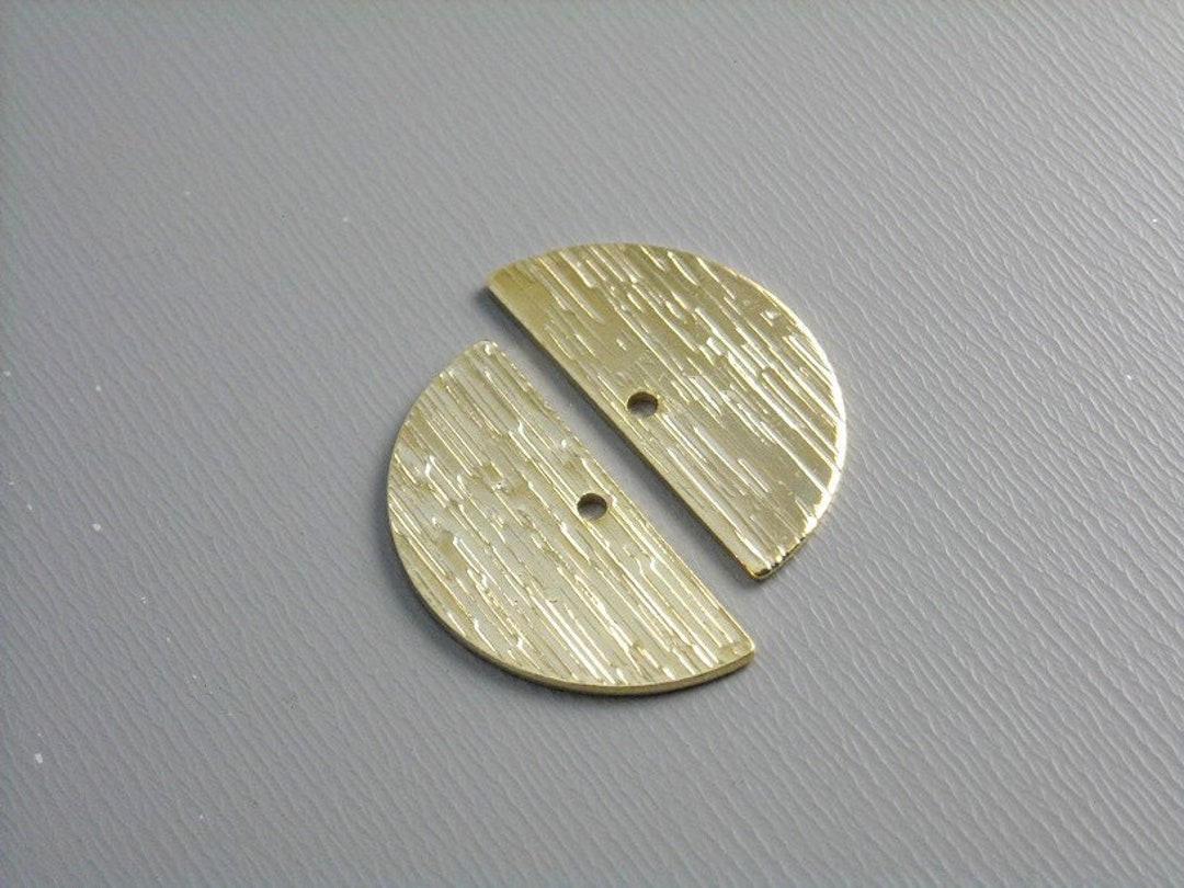 16k Gold Textured Half-circle Charms 16k Gold Plated 20mm - Etsy