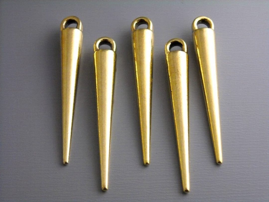 Sturdy 3D Tapered Gold Spike Pendants Gold Tone Plated 34mm - Etsy