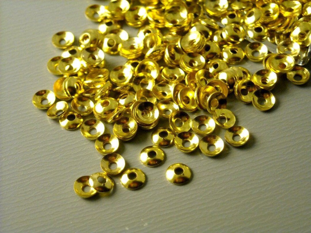 Petite Dome Bead Caps, Gold Tone Plated, 3mm Diameter 50 Pieces - Etsy