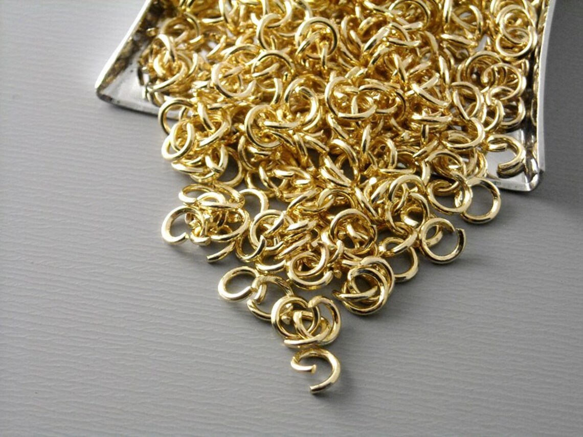 KC Gold Plated Jump Rings, 4mm, 21 Gauge - 100 Pieces - Etsy