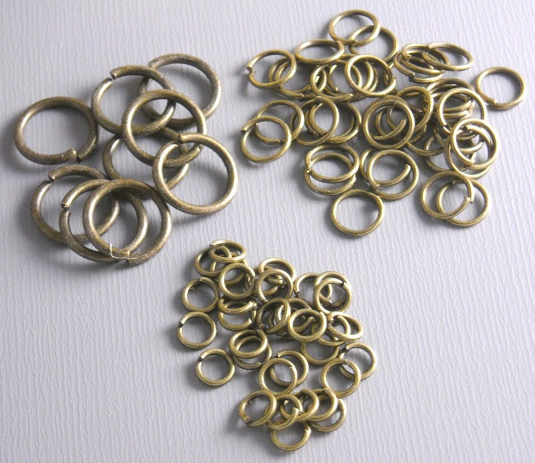 Bronze Plated Jump Ring Assortment, 22 Gauge, Three Sizes (4mm, 6mm ...