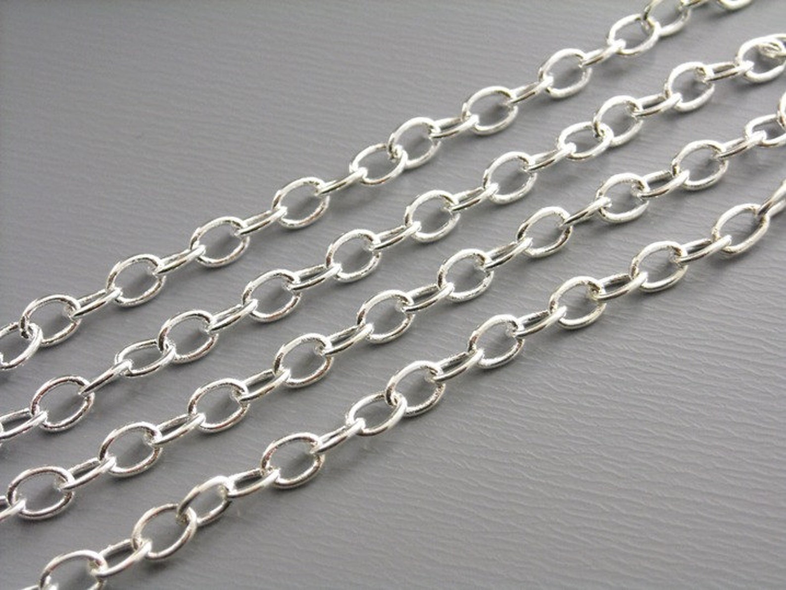 Silver Plated Cable Chain, Soldered Links, 4mm X 3mm - 10 Feet - Etsy