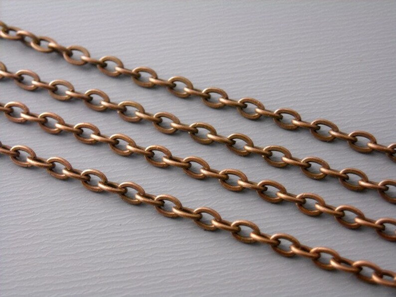 Flat Cable Link Unsoldered Chain, Antique Copper Plated, 3mm X 2mm - 10 ...