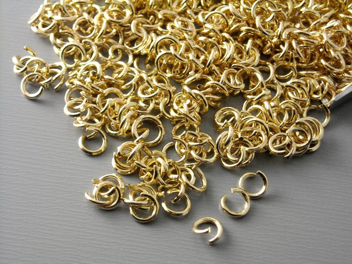 KC Gold Plated Jump Rings, 4mm, 21 Gauge - 100 Pieces - Etsy