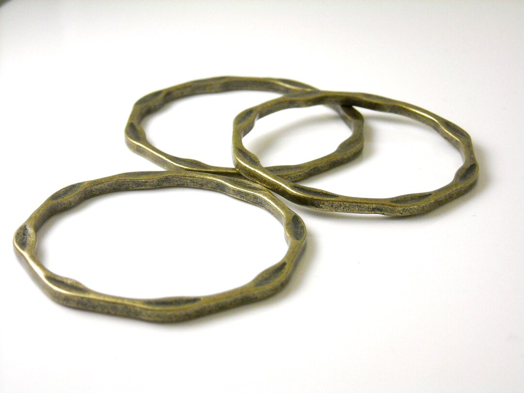 Flat Eyelet Ring Links, Antique Bronze Plated, 41mm Diameter - 2 Pieces ...
