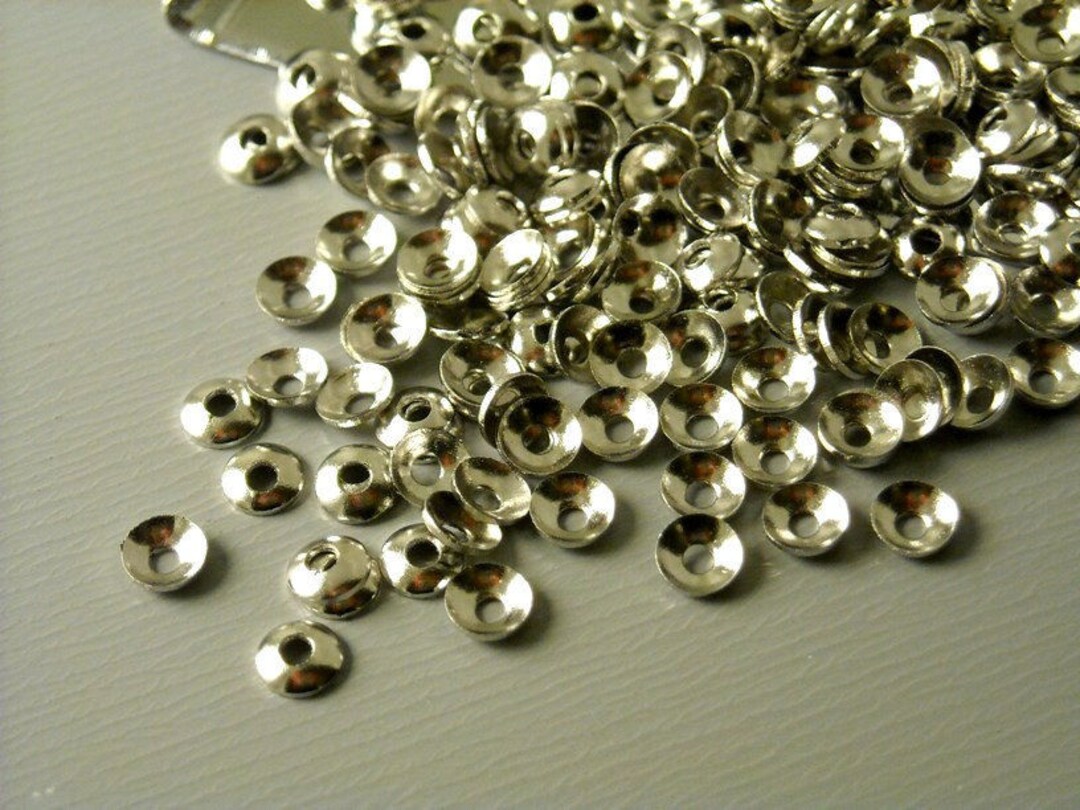 Mini Round Dome Bead Caps, Dark Silver Plated, 3mm Diameter - 50 Pieces ...