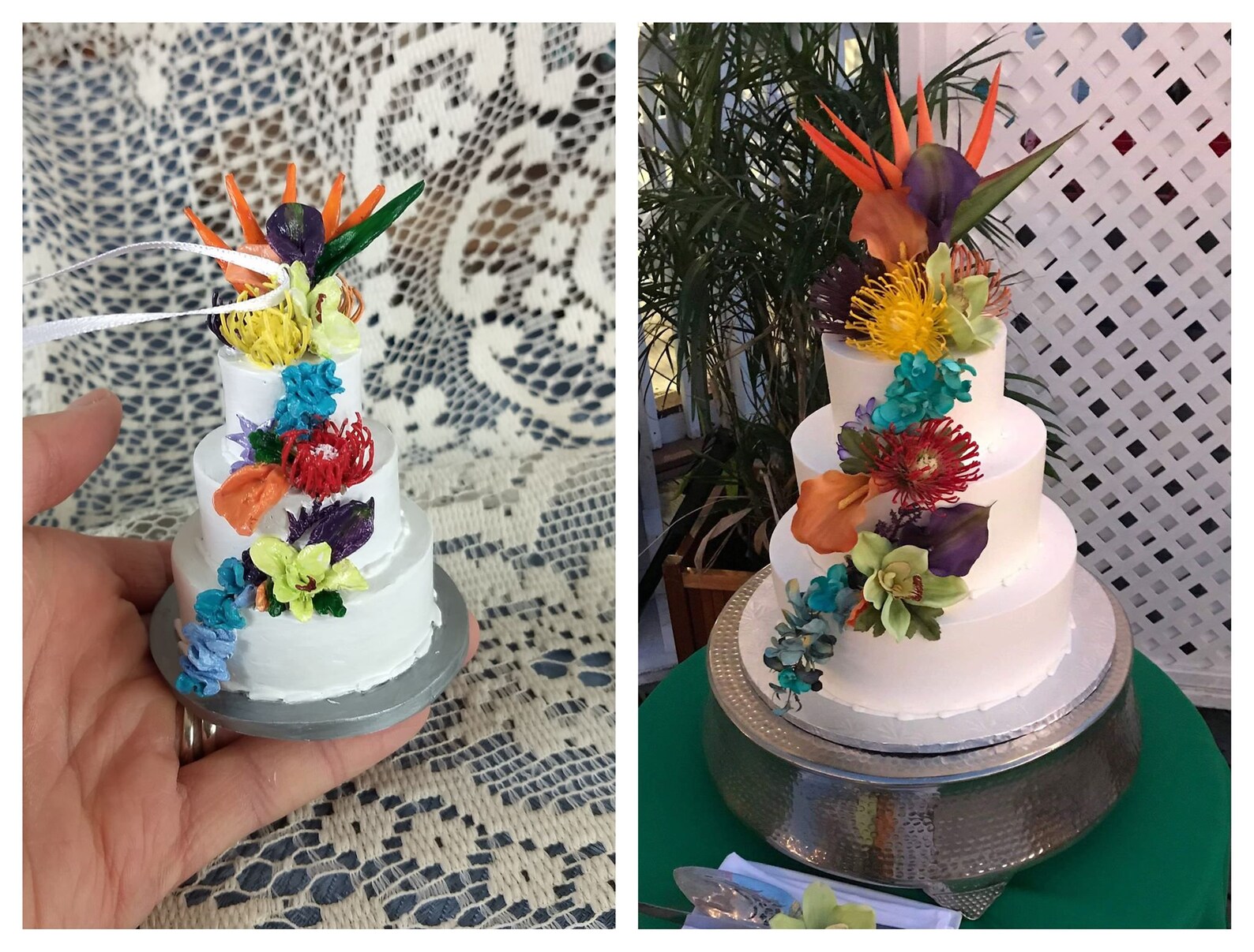 Wedding Cake Ornament Wedding Cake Replica Personalized | Etsy