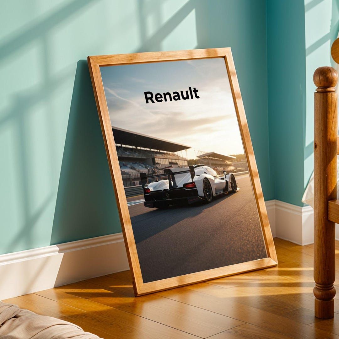 Renault Le Mans Poster – Car Poster, Mixed Media, Modern Racing Style ...
