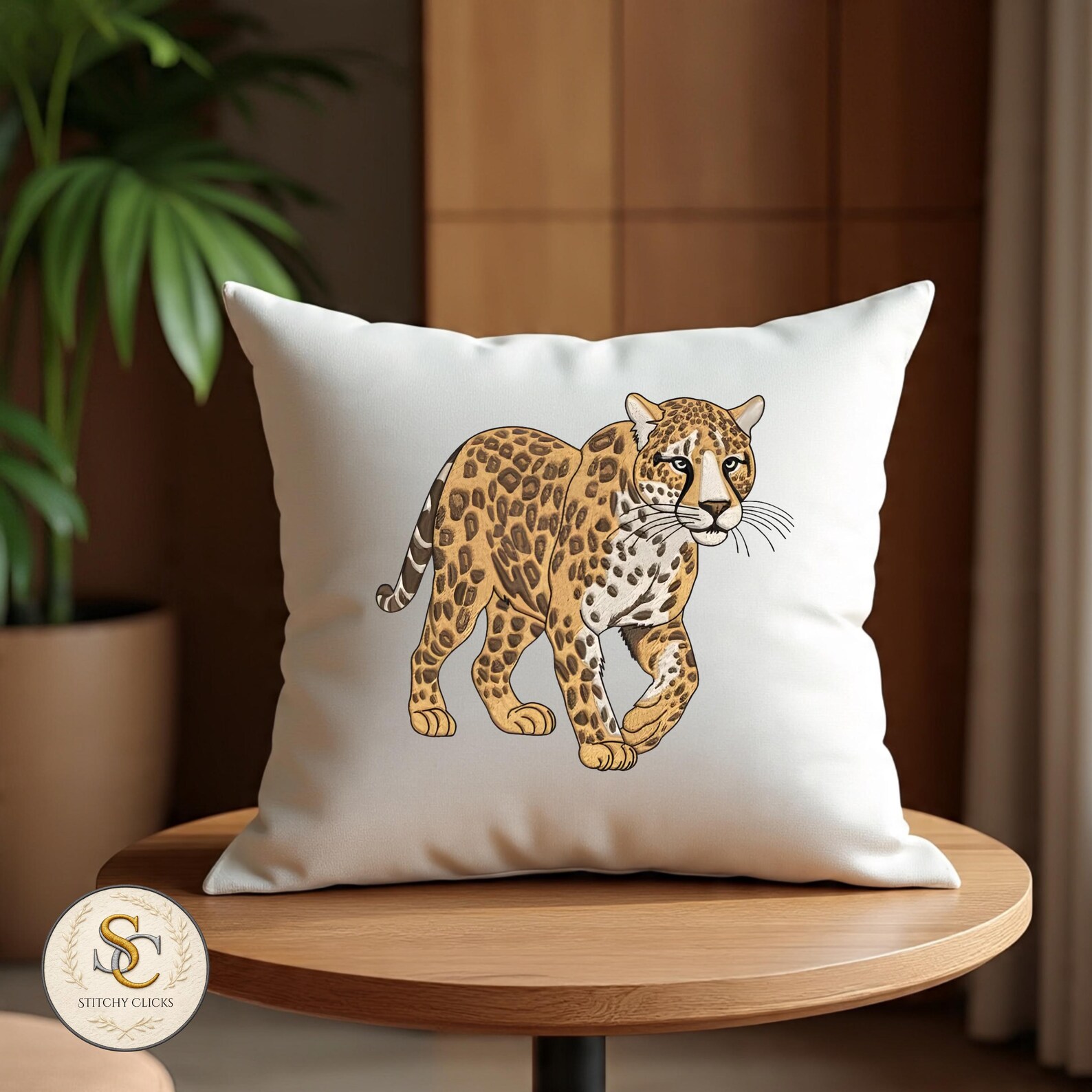 Delightful Leopard Embroidery Design – Wild Animal Machine Embroidery ...