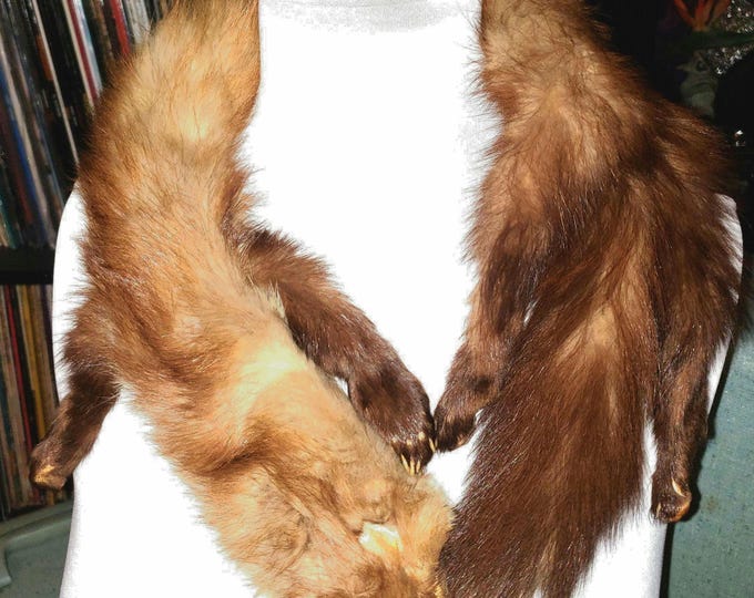 4 Pelt Brown MINK Scarf Scarves Collar Boa Stole Stoll, Real MINK Full ...