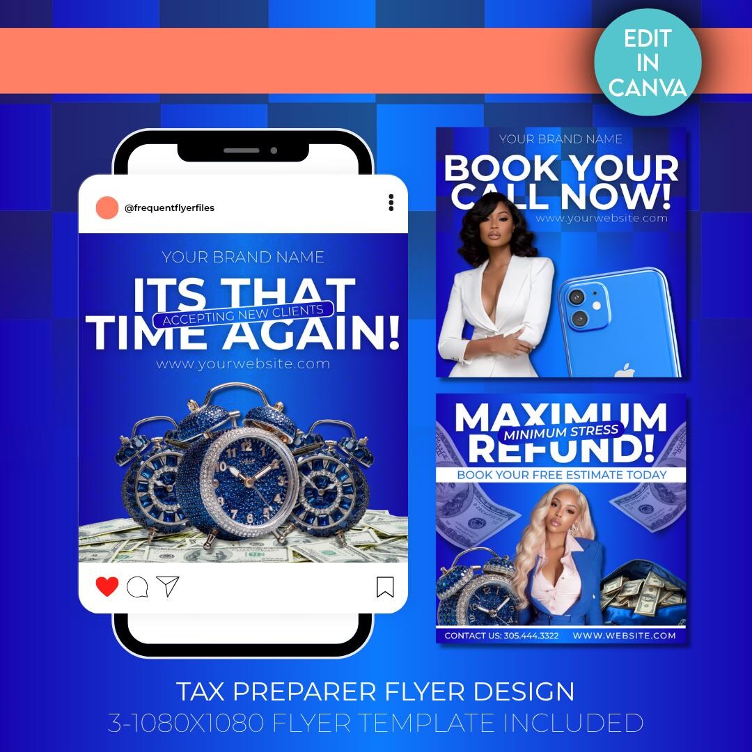 Editable Tax Flyer Templates: Canva Bundle (instant Download) - Etsy