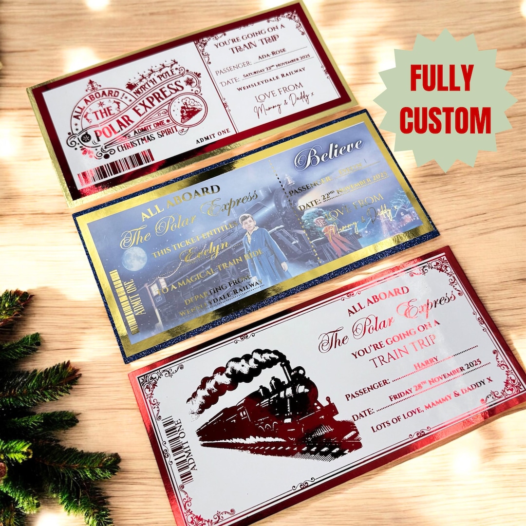 Personalised Polar Express Ticket: Foil Christmas Train Keepsake - Etsy