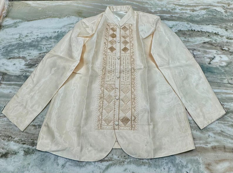 Piña Organza Coat Barong: Filipino Formal Wear With Satin Lining for ...