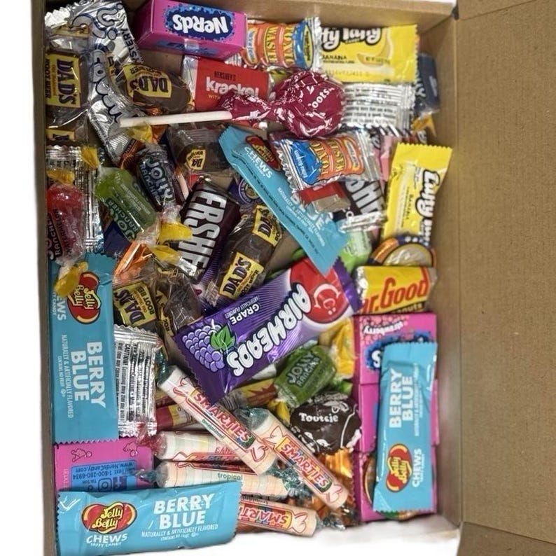 50 American Sweets Candy Gift Box Hamper Personalised Nerds USA Mixed ...