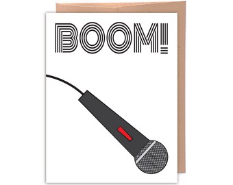 Mic Drop Card - Etsy