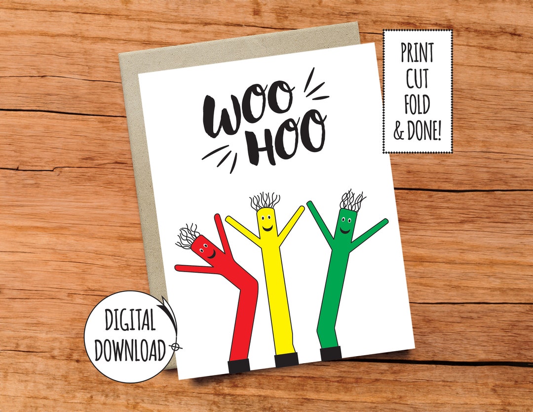 Woo Hoo Air Dancers Card / Funny Card / Digital Download / Printable - Etsy