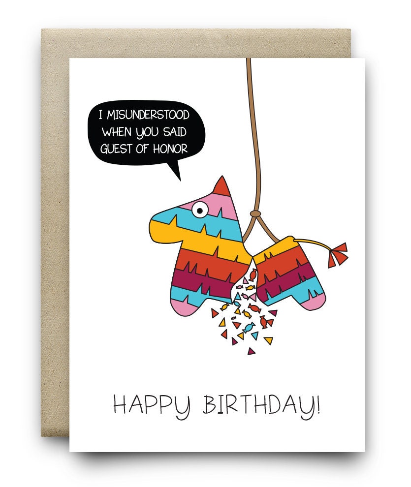 Happy Birthday Pinata Card / Funny Card / Digital Download / Printable ...