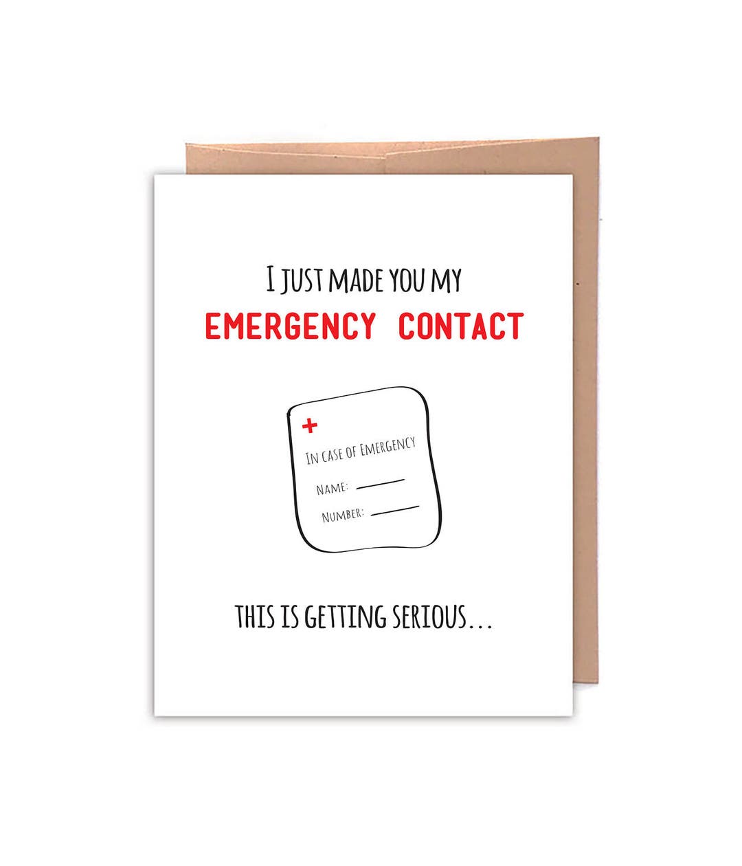 Emergency Contact, Funny Greeting Card, Funny Card, Relationship Card ...
