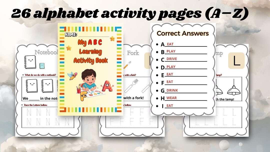 Alphabet Activities for Kids With Certificate|kids Learning, Learning ...