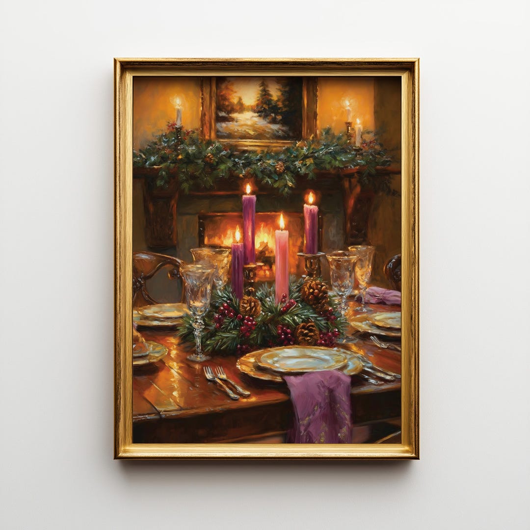 Catholic Advent Art, Christmas Oil Painting, Christian Home Decor ...