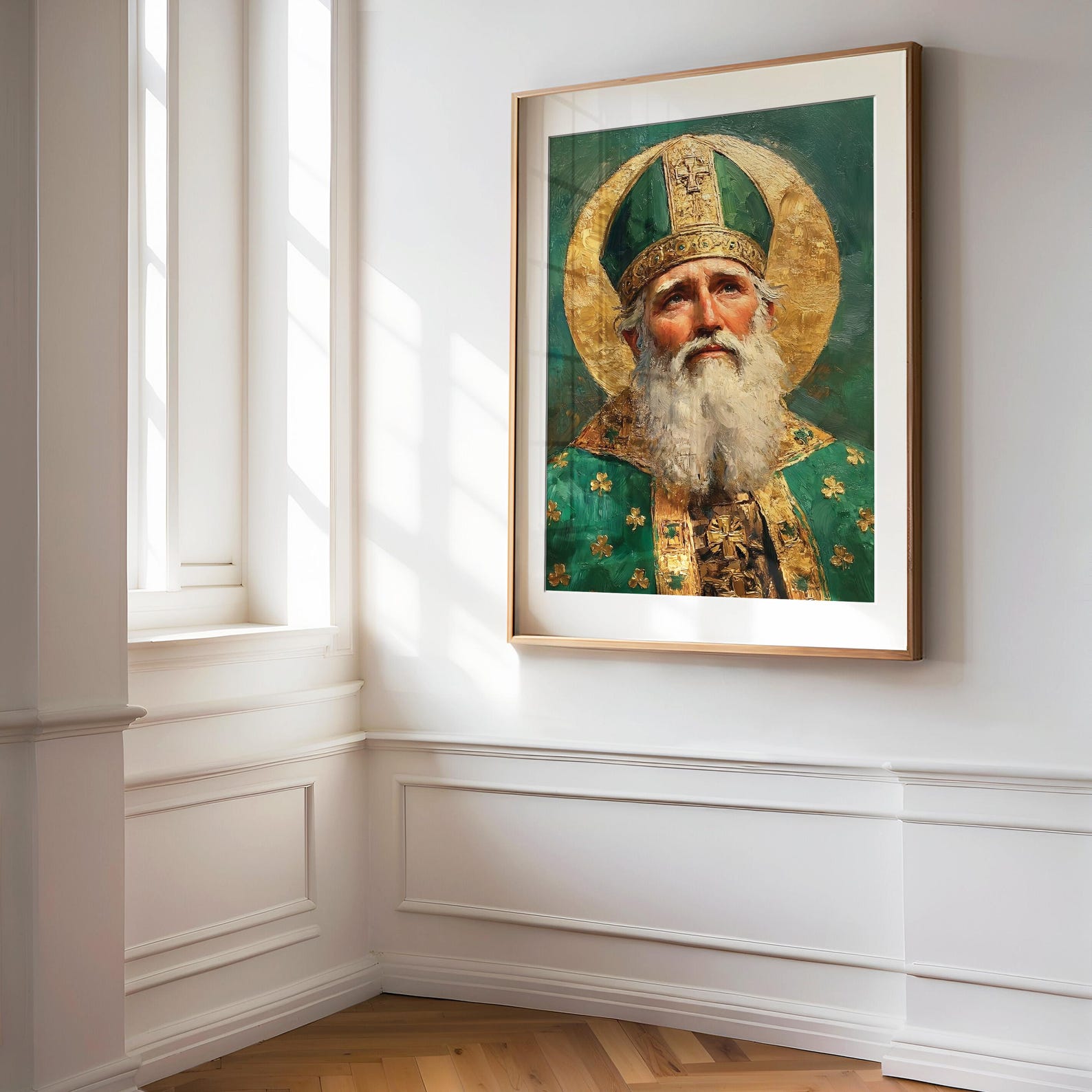 Saint Patrick Icon, Catholic Wall Art, St Patrick's Day Painting ...