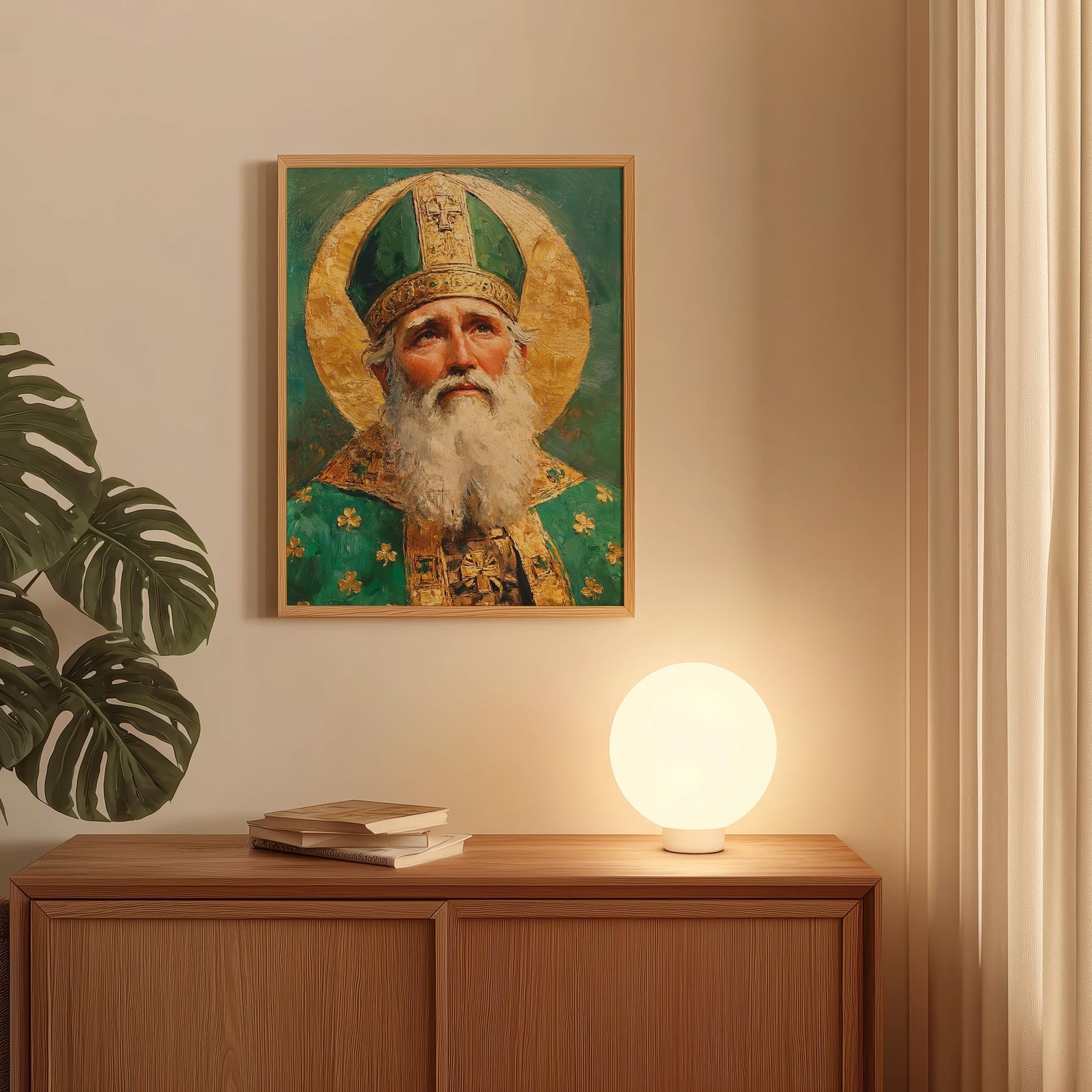 Saint Patrick Icon, Catholic Wall Art, St Patrick's Day Painting ...