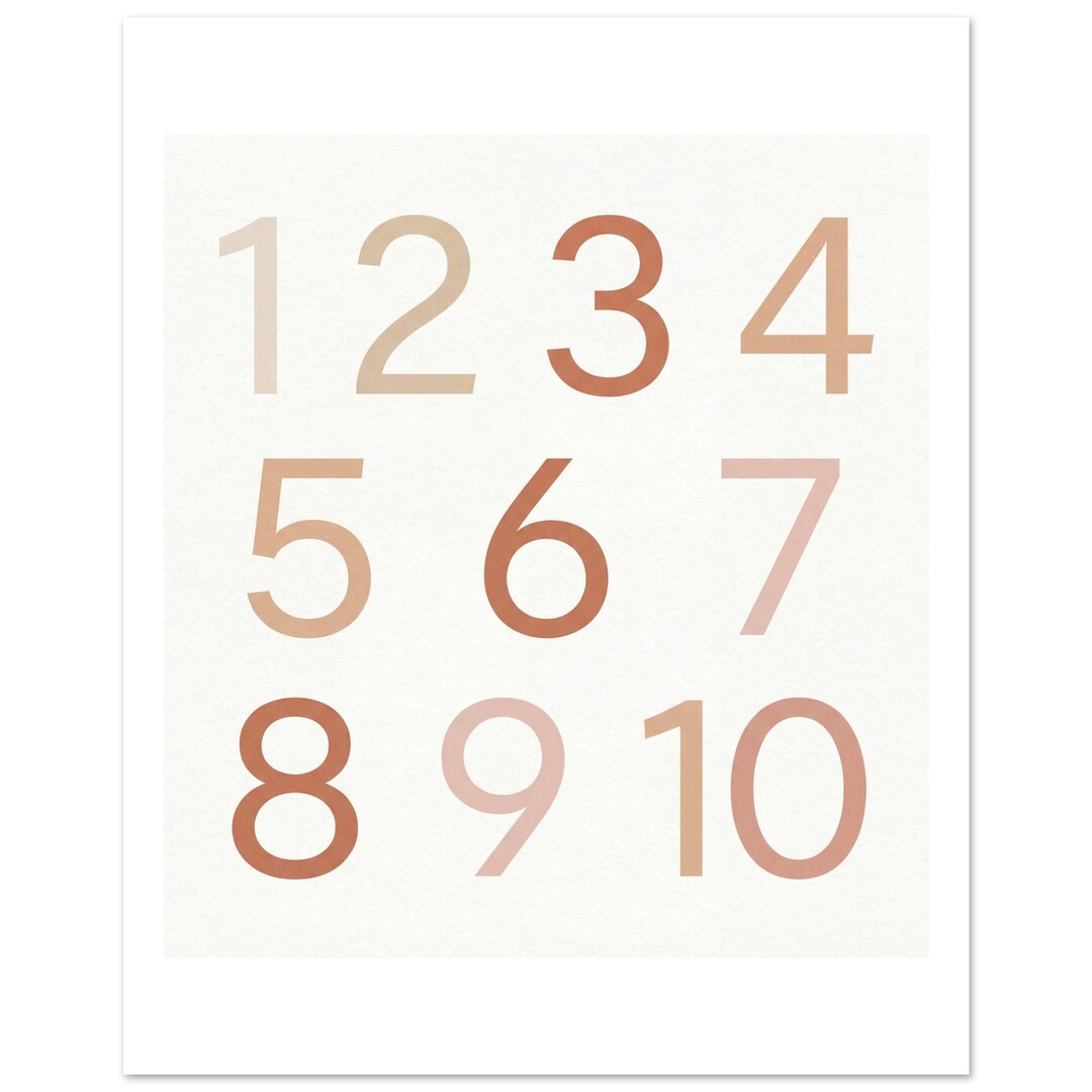 Boho Nursery Numbers Poster – Neutral 1–10 Wall Art for Kids ...