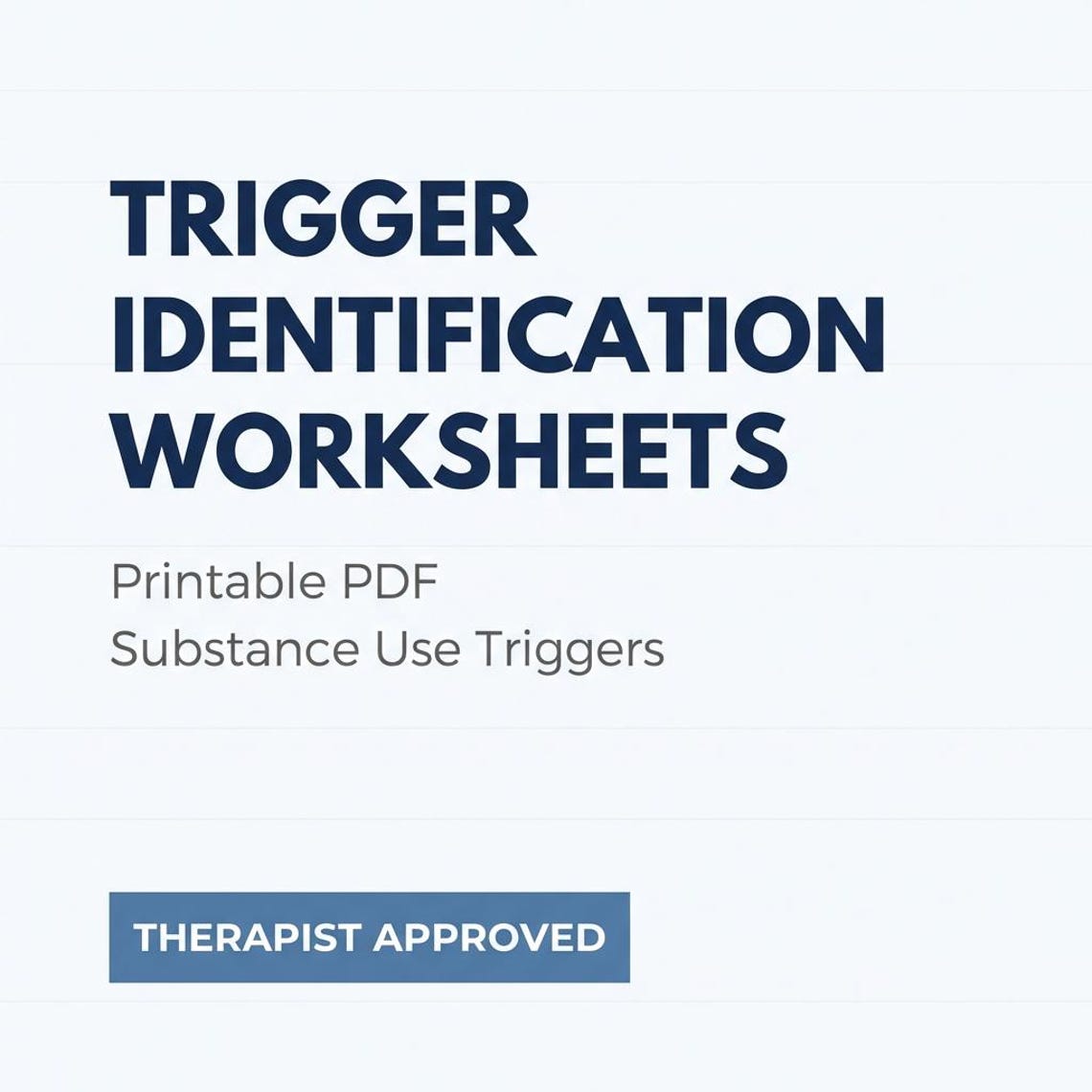 Trigger Identification Worksheets PDF | Substance Use Triggers ...