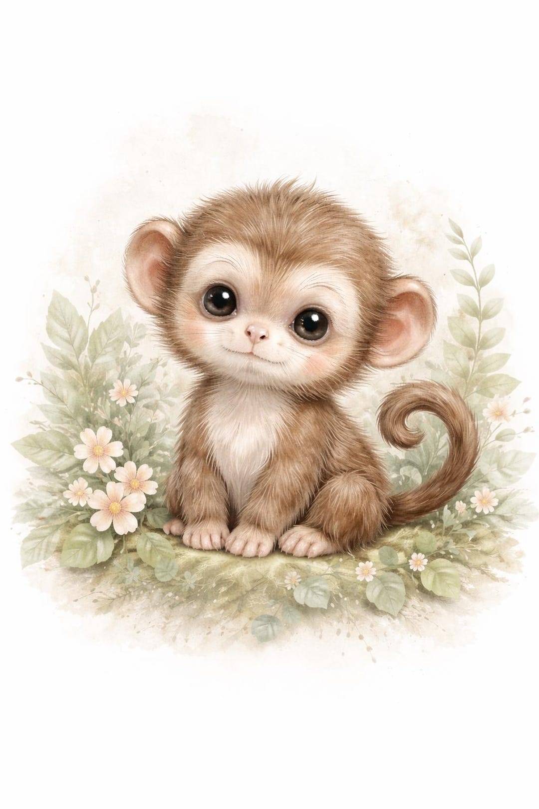 Baby Monkey Nursery Wall Art Mockup — Jungle Animal Printable Display ...