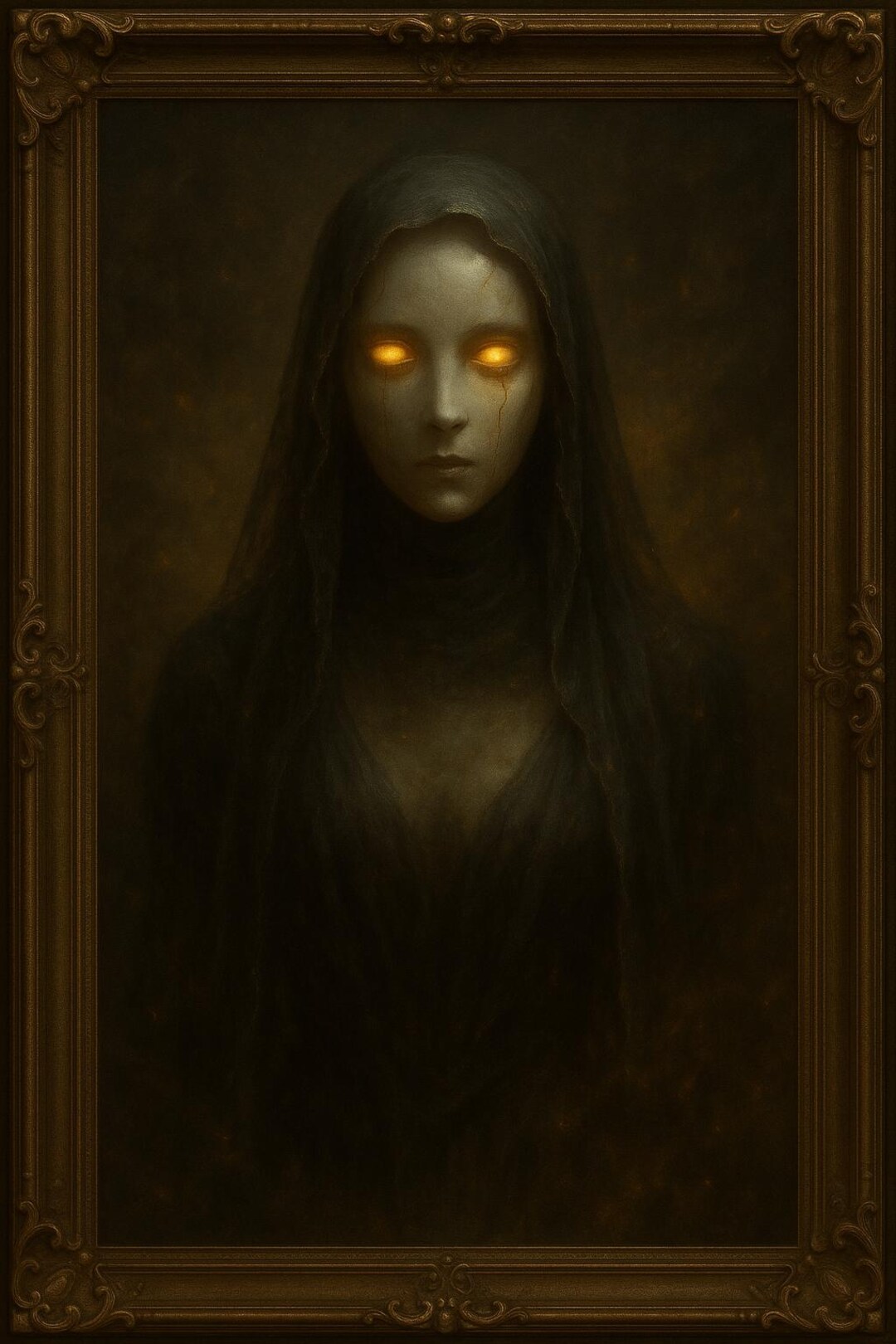 Halloween Gothic Wall Art – “the Mask of Ashes” – Haunted Portrait ...