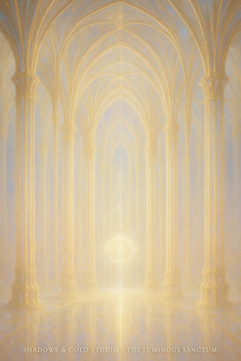 The Luminous Sanctum – Celestial Cathedral Wall Art | Gothic Light Fine ...