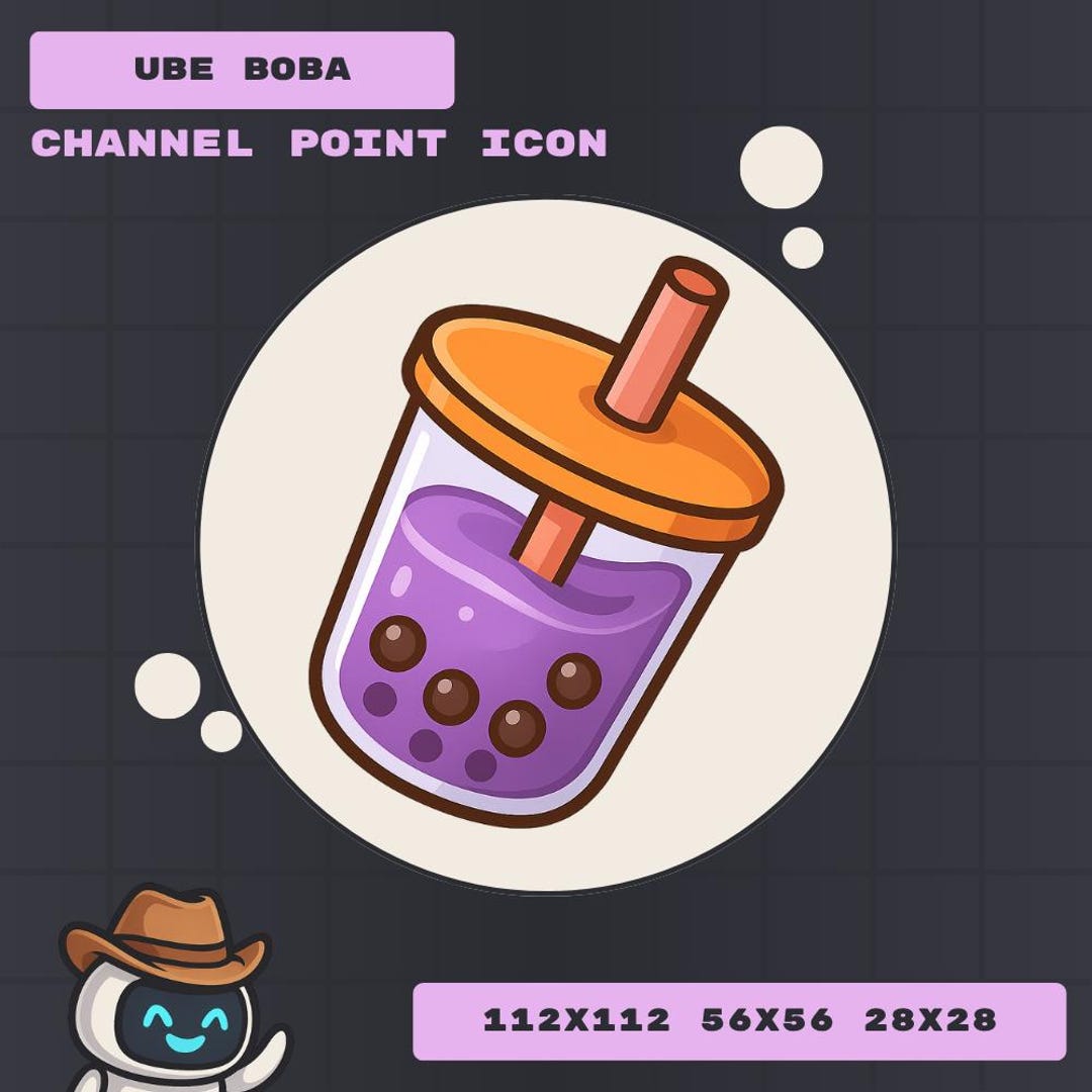 Ube Boba Tea Twitch Channel Point Icon | Digital Download - Etsy