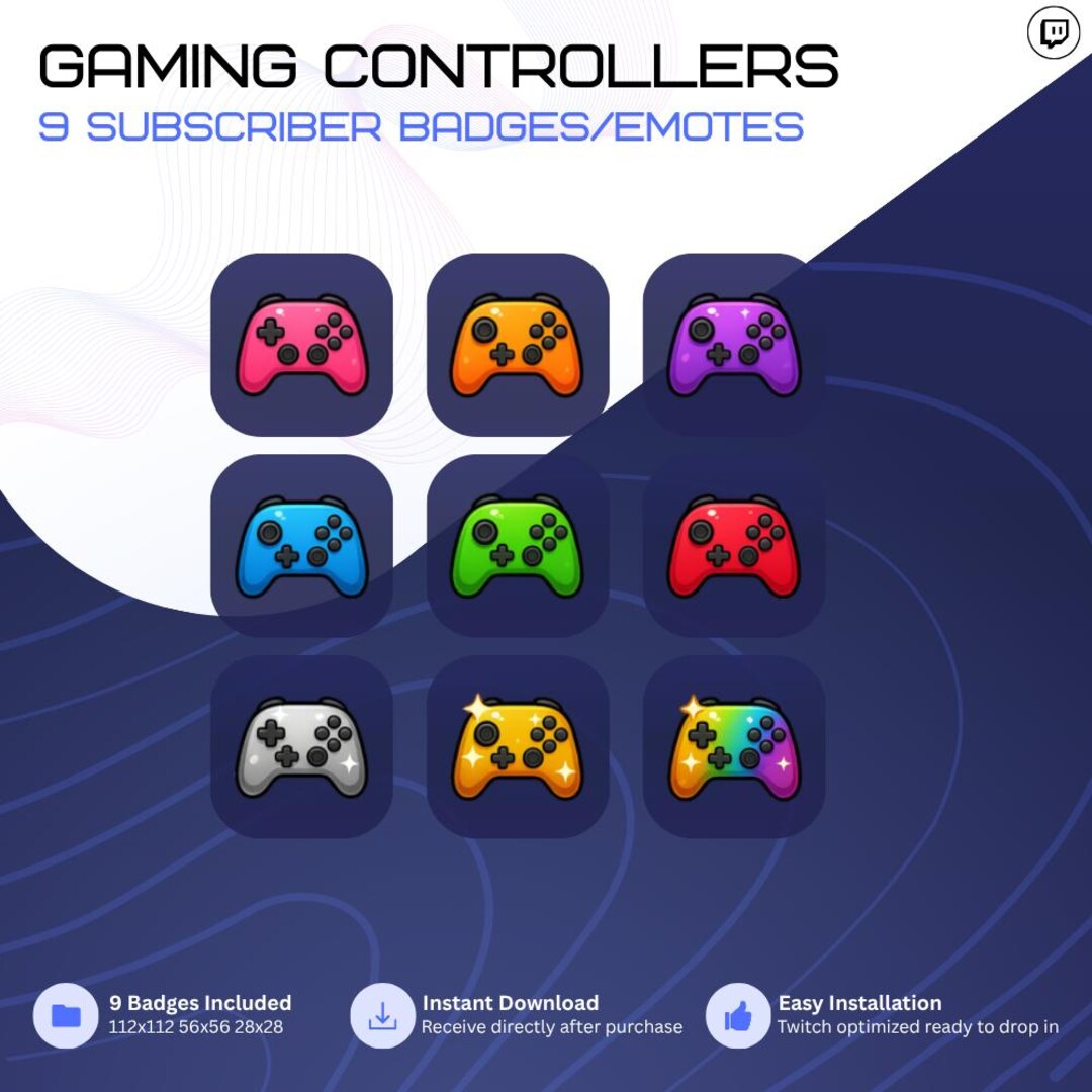 9 Cute Gaming Controller Subscriber Badges | Console Controller Badge ...