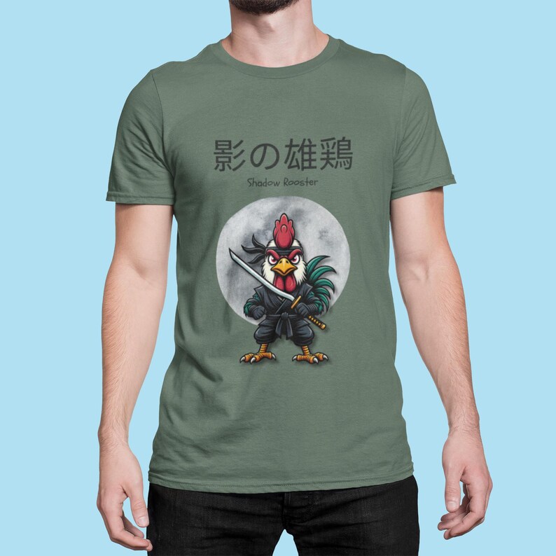 Shadow Rooster Ninja T-shirt - Funny Samurai Rooster Unisex Graphic Tee ...