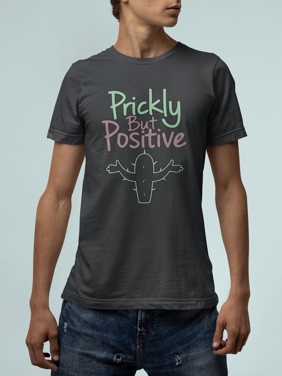 Prickly but Positive Cactus Graphic Tee, Funny Pun T-shirt - Etsy