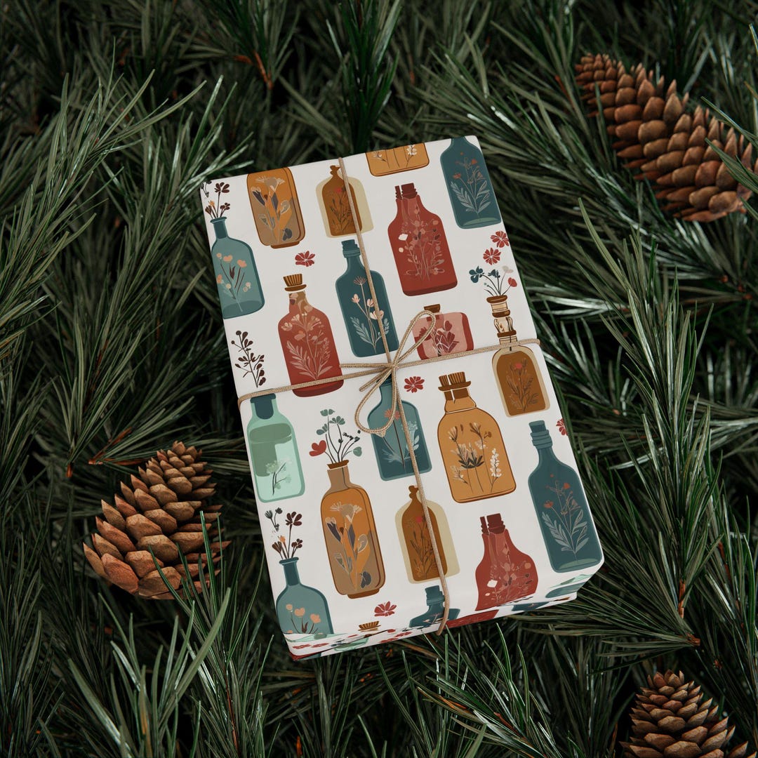 Vintage Bottles Wrapping Paper: Rustic Gift Wrap - Etsy
