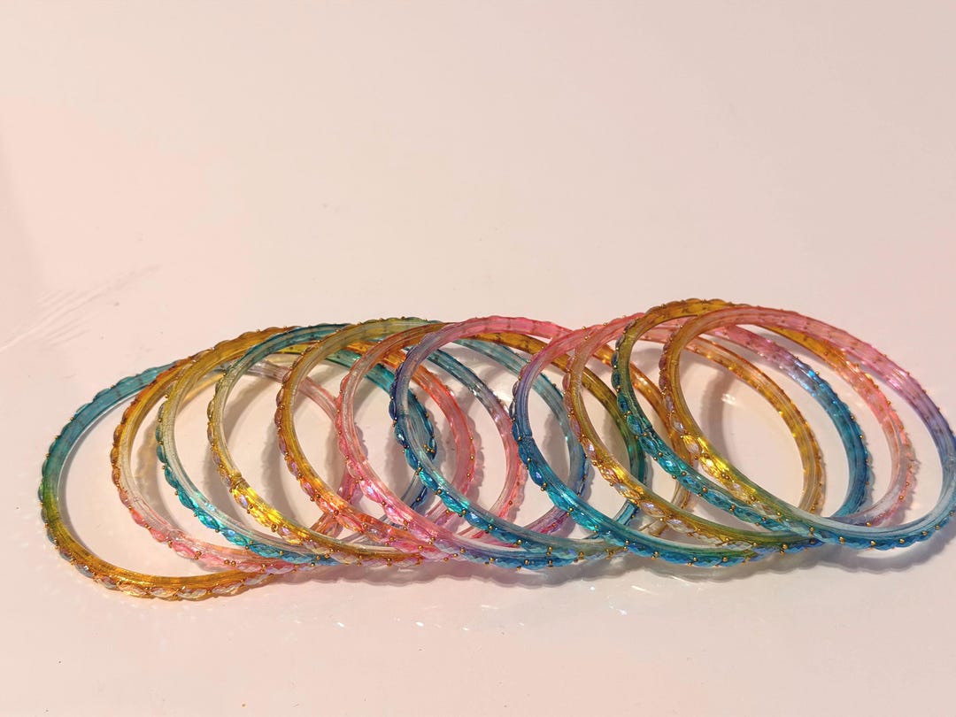 Indian Traditional Rain Drop Glass Bangles/glass Churas/chudiyans ...