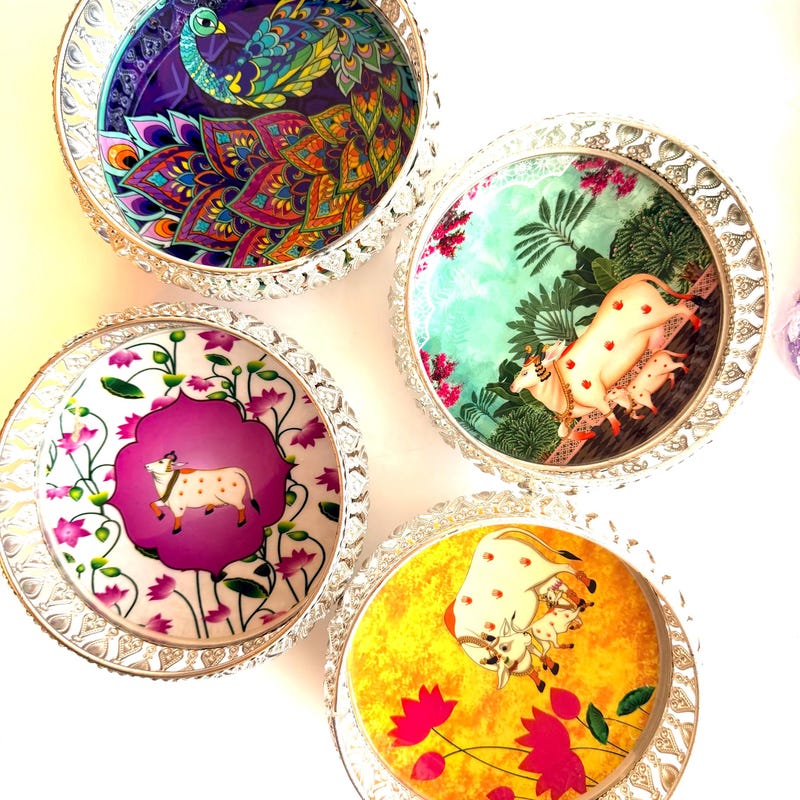 Pichwai Silver Tray - Etsy