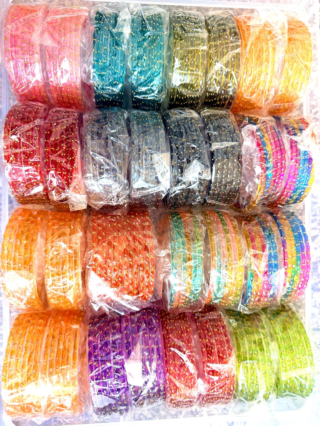 Indian Traditional Raindrop Glass Bangles/glass Churas/chudiyans ...