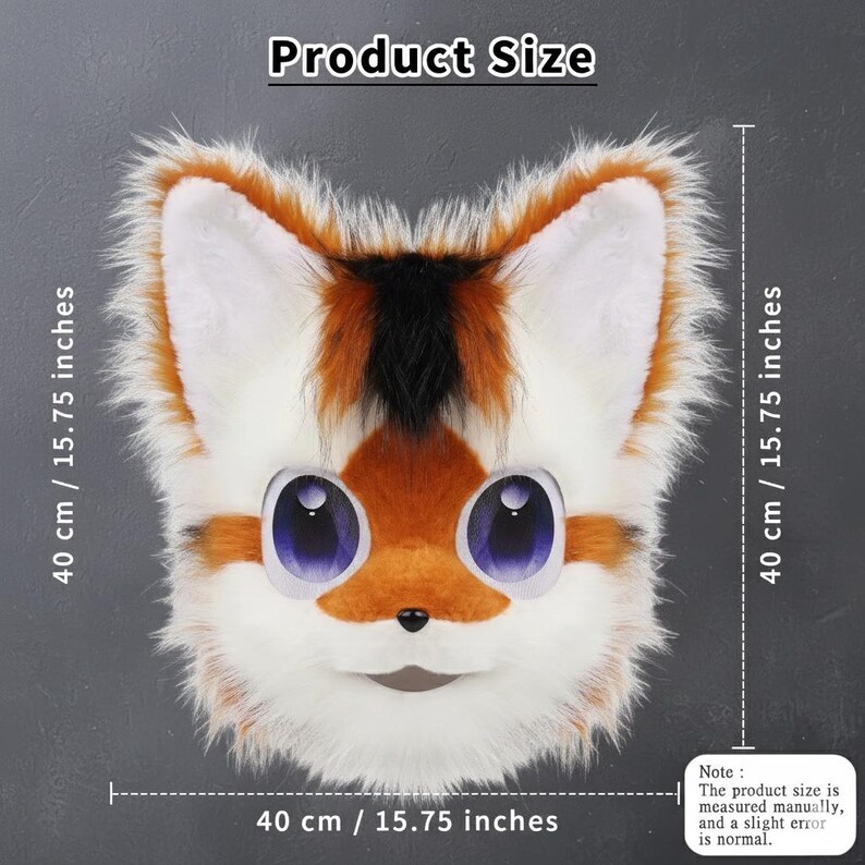 Furry Foxwhite Fursuit Head – Soft Faux Fur Dog Mask | Furry Convention ...