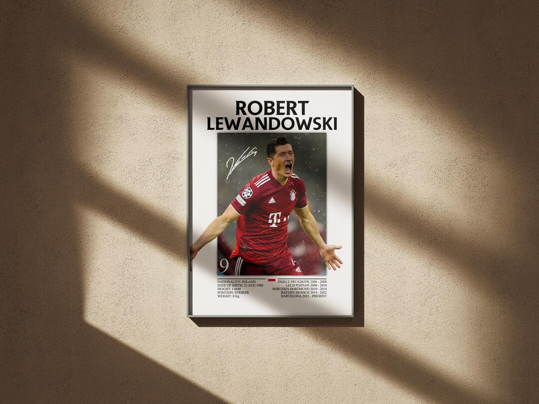 Robert Lewandowski Poster – Barcelona Football Star Art, Sports Print ...
