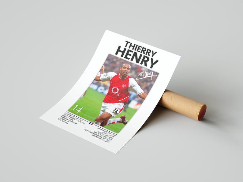 Thierry Henry Poster – Arsenal Football Legend Art, Digital Download - Etsy