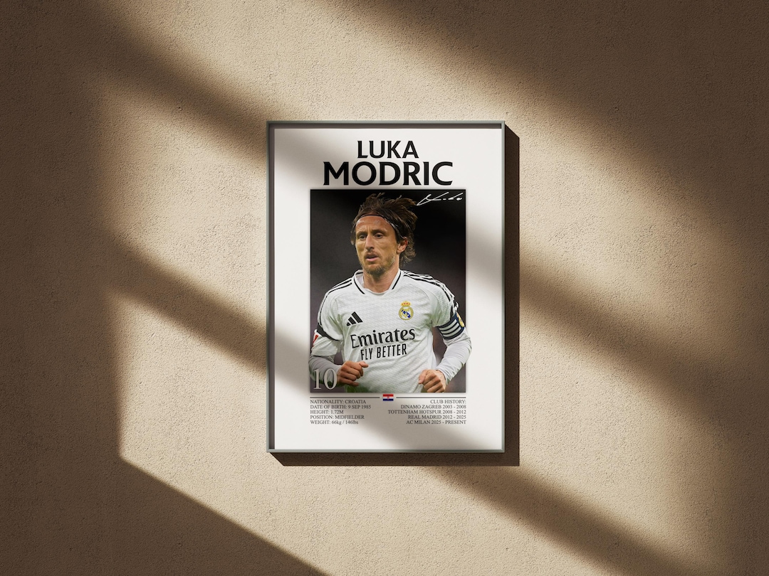 Luka Modric Poster – Real Madrid Football Star Art, Sports Print - Etsy
