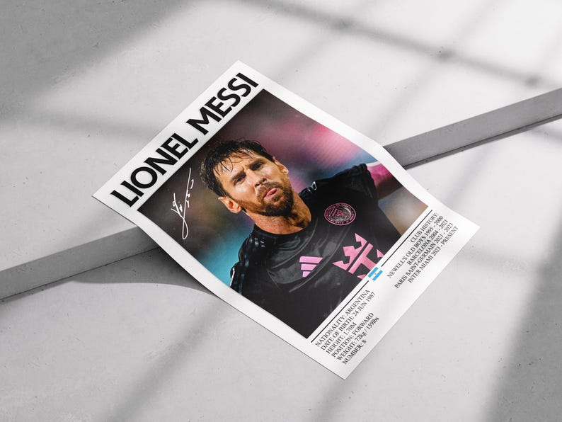 Lionel Messi Printable Poster | Inter Miami Fan Gift | Argentina ...