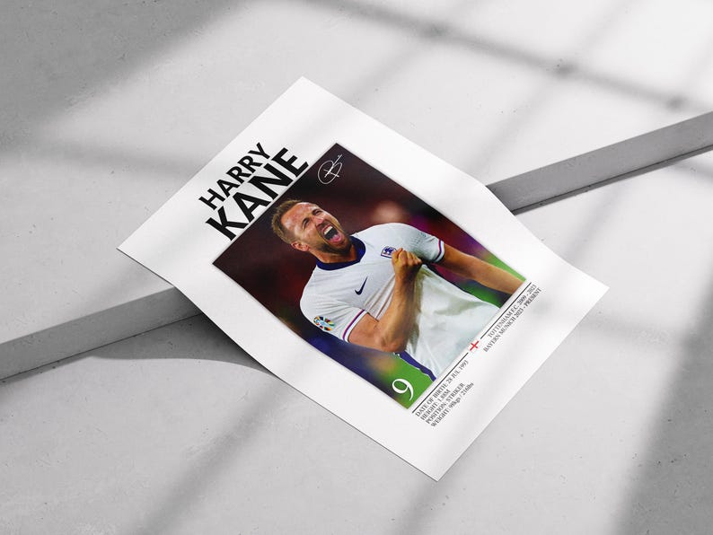 Harry Kane Soccer Poster – English Football Art (digital Download) - Etsy