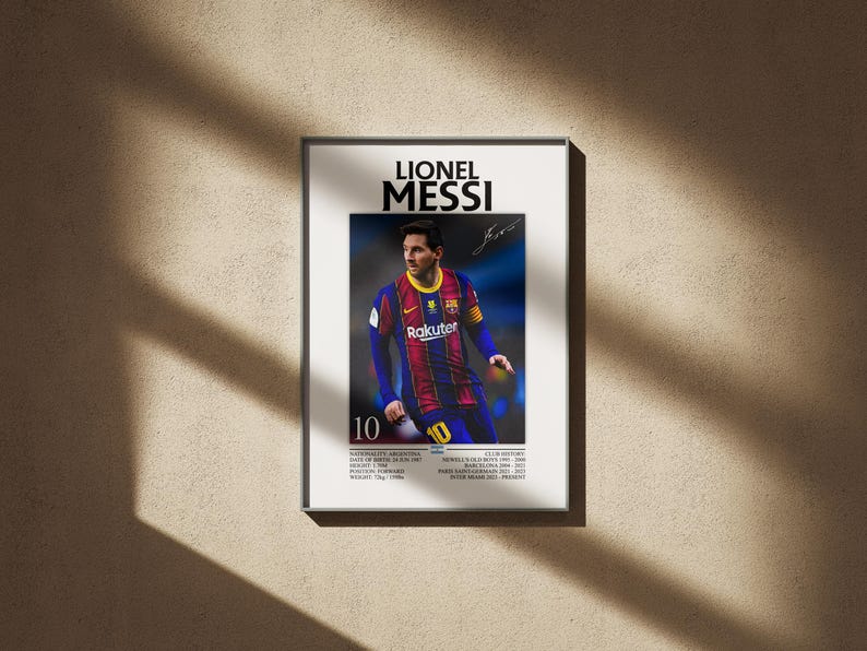 Lionel Messi Poster Digital Download - Football Print, Bedroom, Uni ...