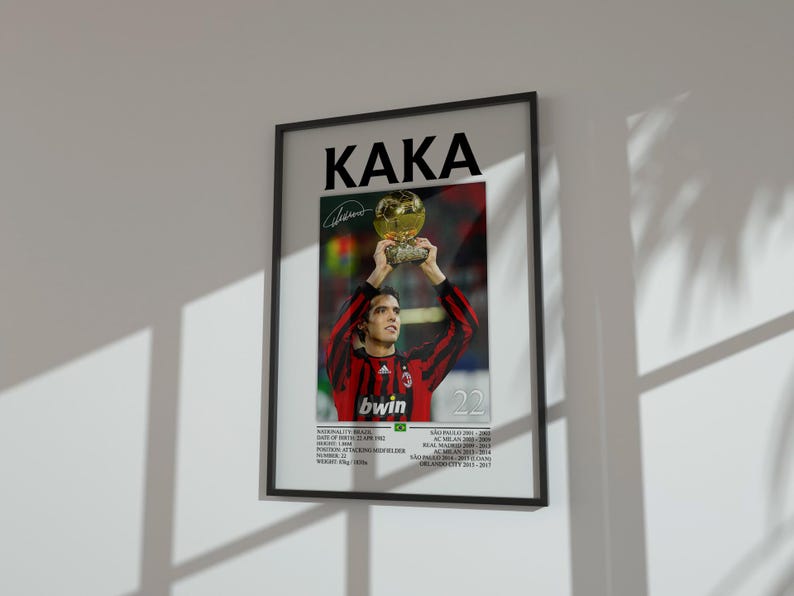 Kaká Soccer Poster: Brazil & AC Milan (football Wall Art) - Etsy