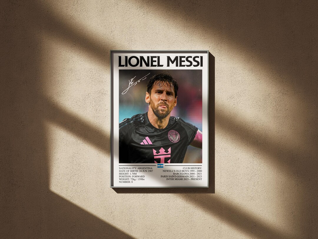 Lionel Messi Printable Poster | Inter Miami Fan Gift | Argentina ...